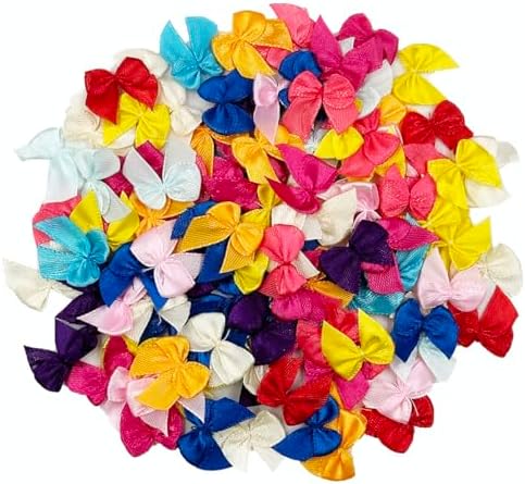 Amazon.com: Mini Satin Ribbon Bows, 200pcs Small Ribbon Bows Flowers ...