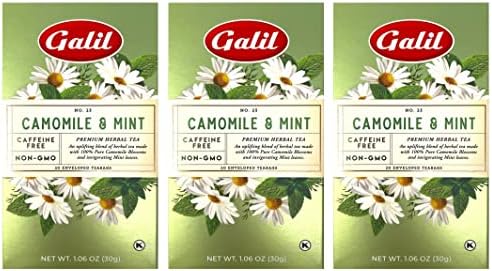 Amazon.com : Galil Chamomile and Mint Tea Pack of 3 – Caffeine-Free ...