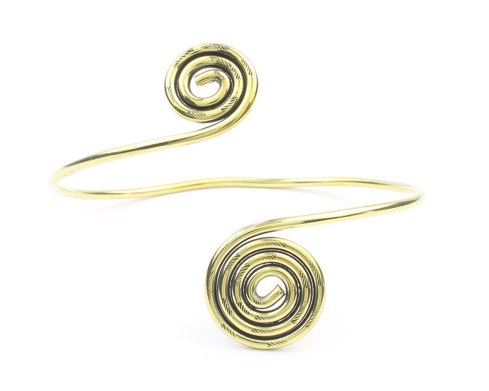 Amazon.com: Double Spiral Arm Band, Large Upper Arm Cuff, Wire Wrap ...