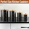 Amazon.com: Kitchen Canisters for Countertop Set of 4 - Textured Iron ...