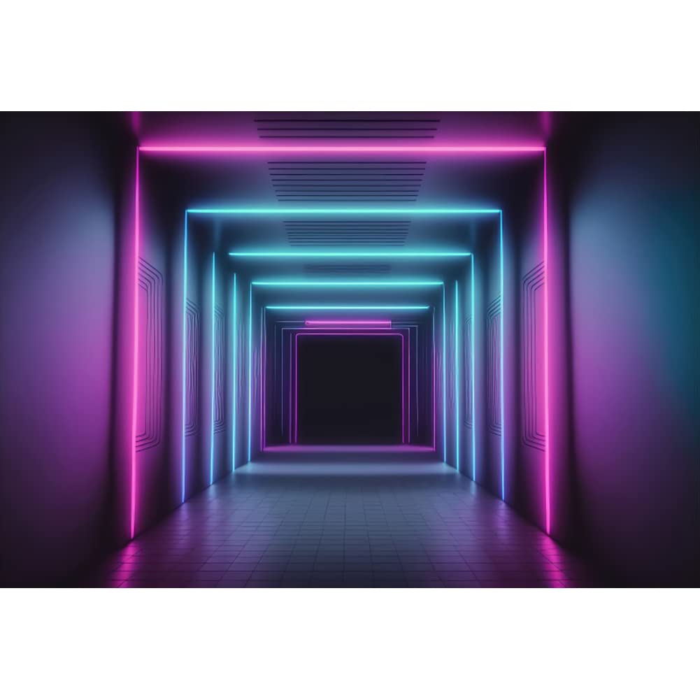 Amazon.com : Neon Corridor Backdrop 10x8ft Fabric Glow in The Dark ...