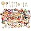 Amazon.com: SIX VANKA Miniature Food Drinks Toys 110pcs Mixed Resin ...