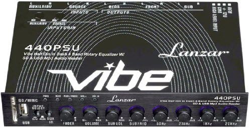 Lanzar VIBE440PSU Half-DIN In Dash 4 Band Rotary Equalizer with SD and ...