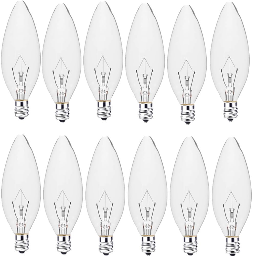 60 Watt Clear Candelabra Base (E12) 110V_120V,Flame Shaped Incandescent ...