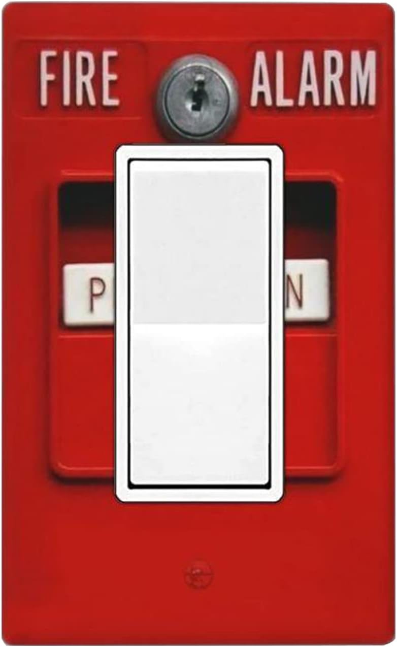 Fire Alarm Cool 1-Gang Rocker Wall Plate Cover RedRustic Decorative ...
