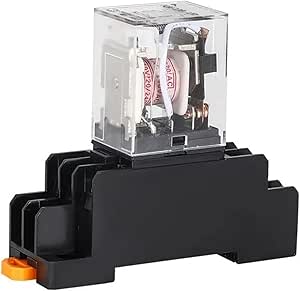 Amazon.com: LVSEDTAL Intermediate Relay Miniature Control Small with Base Socket Copper Coil DC ...