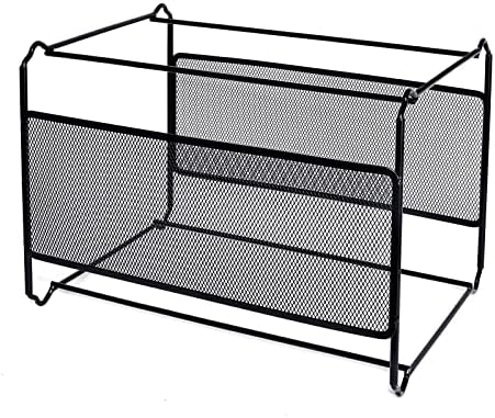 Belle Vous Black Metal Mesh A4 Suspension File Frame - 33.5 x 28.2 x ...
