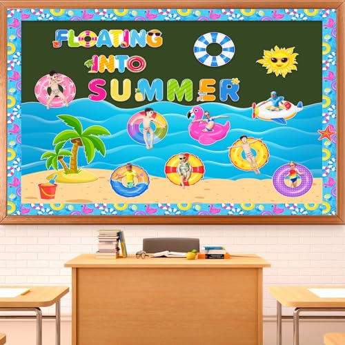 Snapklik.com : 52 Pcs Summer Bulletin Board Decorations Set Summer Swim ...