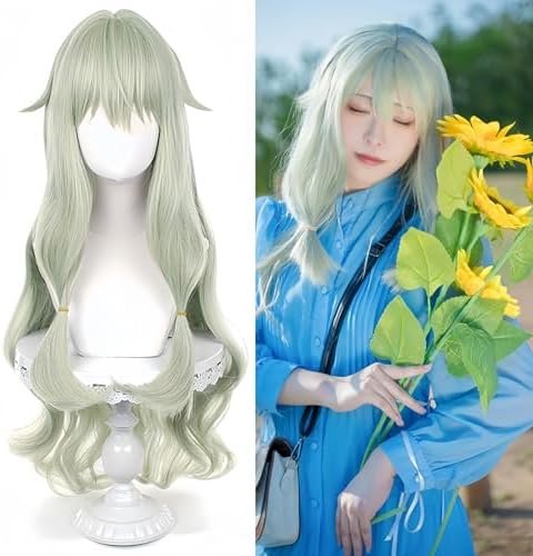 Amazon.com: Ticomoco Kusanagi Nene Cosplay Wig Light Green Long Wave ...