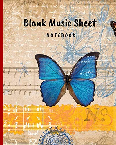 Amazon.com: Blank Music Sheet Notebook: Music Manuscript Paper, Staff ...
