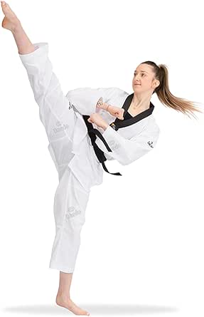 Amazon.com: Daedo Ultra 2.0 Taekwondo Uniform - Black Neck, WT Recognized, Lightweight Polyester ...