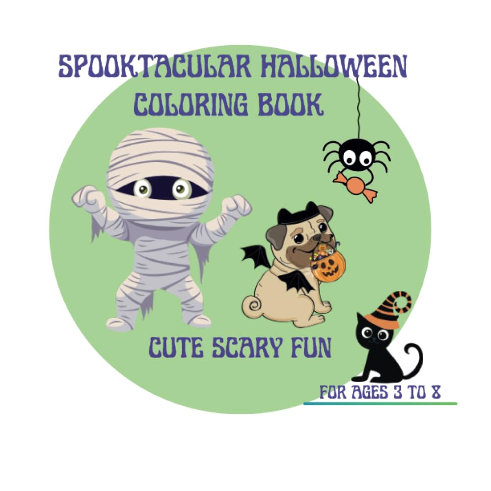 Spooktacular Halloween Coloring Book: Santucci, Karen: 9798860431232 ...