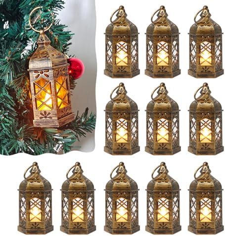 Amazon.com: Reperla Mini Lantern Decorative 12Pcs Small Lanterns with ...