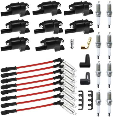 Amazon.com: Piodelo Set of 8 UF414 Round Red Ignition Coils Pack with ...