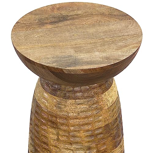 Snapklik.com : SIMPLIHOME Boyd Solid Mango Wood 13 Inch Wide Round ...