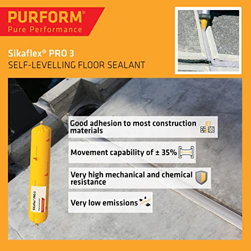 Sika Sikaflex Pro 3 Purform Flexible Polyurethane Sealant, Grey, 600 ml ...