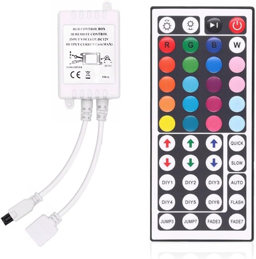Meruido LED Lights Remote Control, 44 Key Wireless IR Remote Controller ...