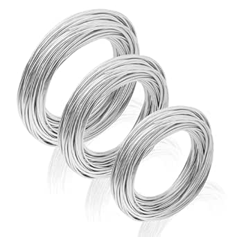 Amazon.com: Silver Aluminum Craft Wire, 3 Roll Flexible Bendy Wire Crafts 1mm 1.5mm 2mm Crafting ...