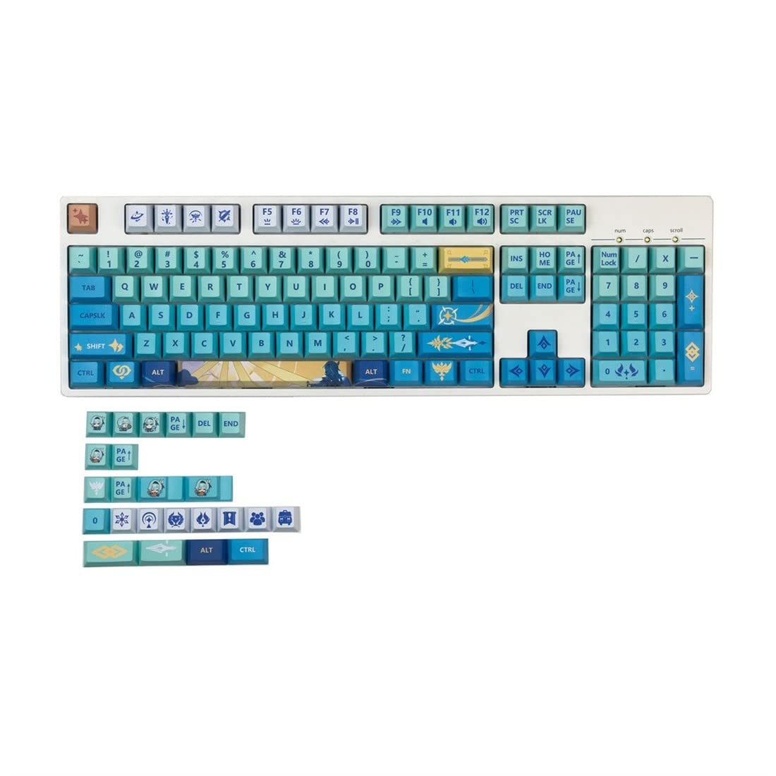 Buy Custom Cherry Profile PBT Keycaps, MX Switch Key Caps Genshin ...