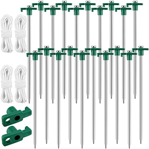 Amazon.com : PLMMOUT 20 PCS Tent Stakes Heavy Duty,7 Inch Metal Tent ...
