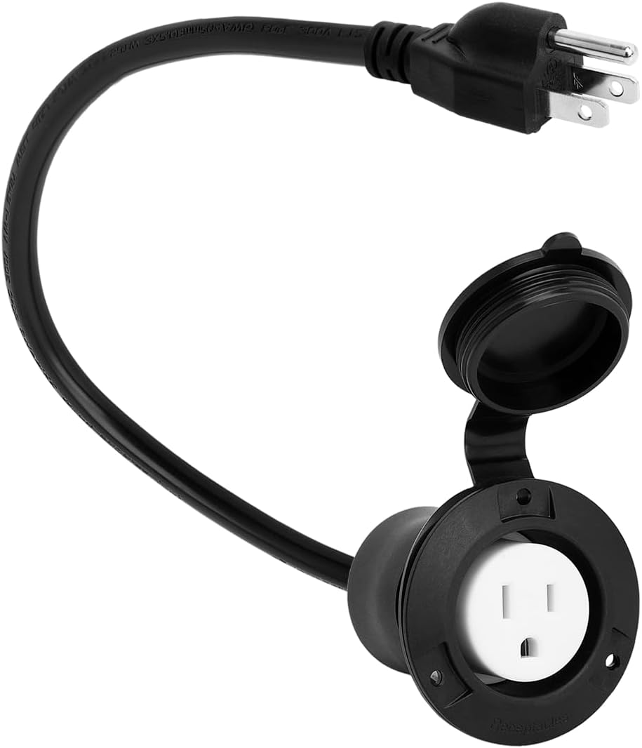 Amazon.com: (1.6Feet) Waterproof 15Amp 125V Outdoor Power Outlet ...