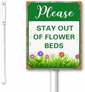 Amazon.com : Rustic Garden Sign, Please Stay Out Of Flower Beds, Keep ...