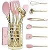 Amazon.com: Gold and Pink Kitchen Utensil Set with Holder - 7-Piece ...
