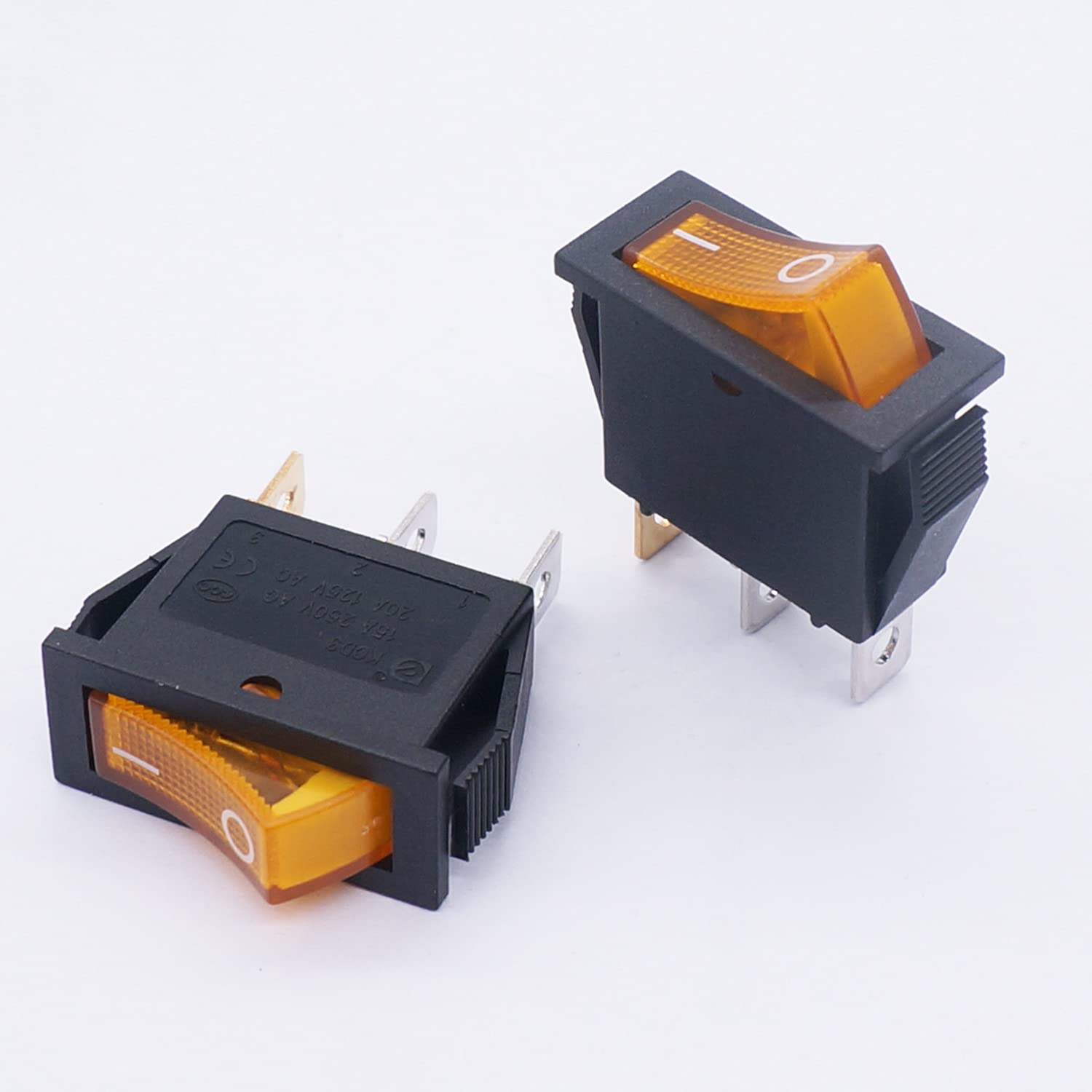 Boat Lights 5-Pack Yellow LED Illuminated Rocker Switches - 20A/125V ...