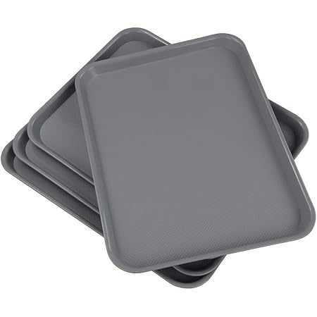 Amazon.com: Anbers Grey Plastic Serving Tray/Cafeteria Fast Food Tray ...