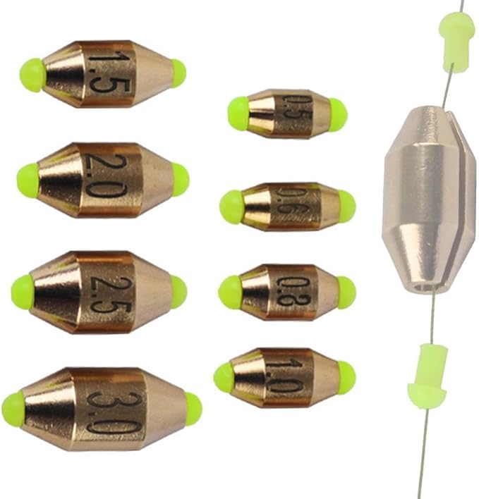 Amazon.com : Conskyee 8pcs Brass Fishing Weights Assorted Set ...