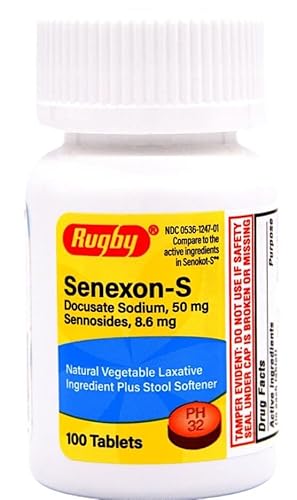 Rugby Senexon-S Natural Vegetable Laxative Ingredient Plus Stool ...