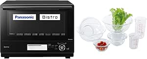 Amazon | 【セット】パナソニック オーブンレンジ スチーム ビストロ 30L 2段 スイングサーチ赤外線センサー ブラック NE-BS8A-K + iwaki AGCテクノグラス 耐熱 ...