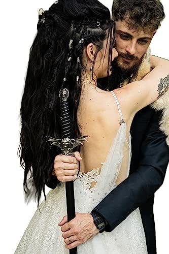 Amazon.com: Silver Viking Draped Wedding Cape Veil Silver, Cathedral ...