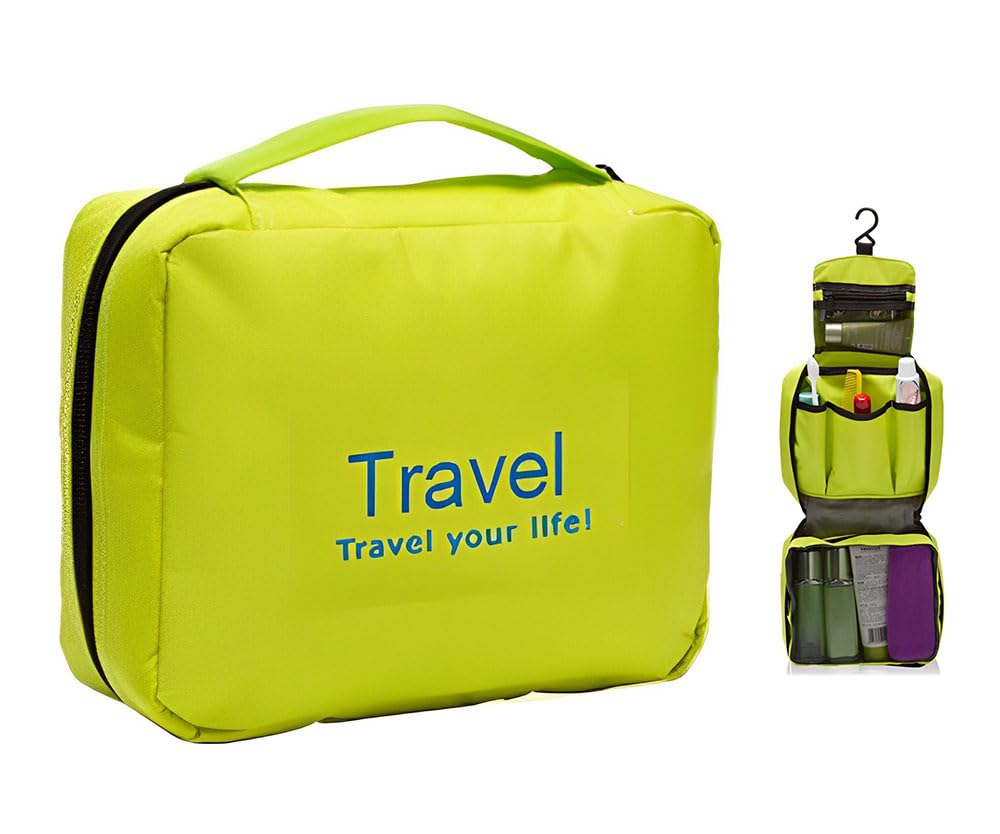 Amazon.co.jp: Natiform 化粧ポーチ 旅行 ポーチ トラベル バッグ ハンドル付き (グリーン) : ビューティー