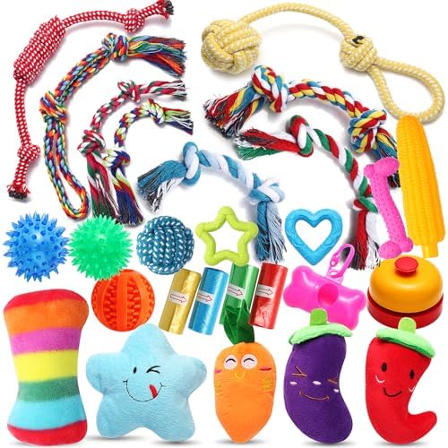 KIPRITII 9-Pack Interactive Puppy Dog Toys for Small Dogs No-Stuffing ...