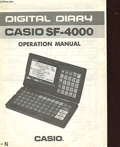 NOTICE DIGITAL DIARY CASIO SF-4000 OPERATION MANUAL : COLLECTIF: Amazon ...