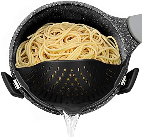 Stoto Pasta Strainer, Pot Strainer Clip on Silicone – Adjustable Clip ...