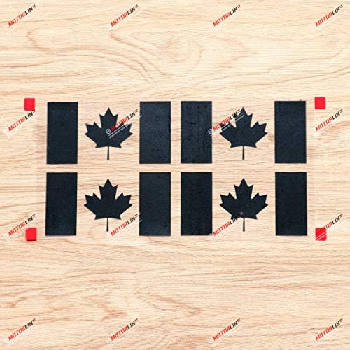 Canadian Flag Canada Decal Sticker Vinyl Maple Leaf - 4 Pack Black 4 ...