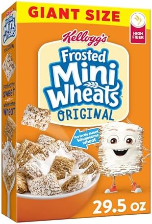 Amazon.com: Kellogg’s Frosted Mini-Wheats Breakfast Cereal, High Fiber ...