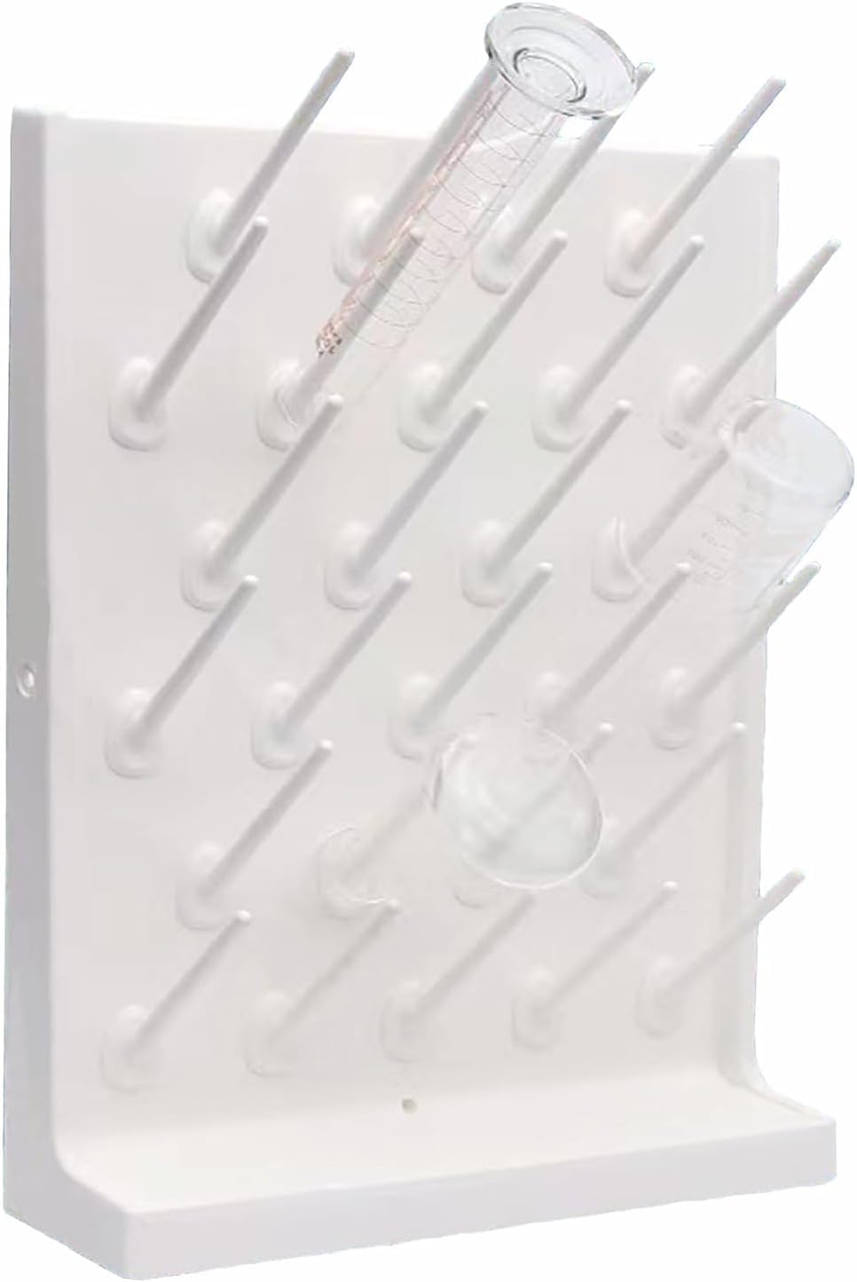 Amazon.com: Kadxyan Lab Drying Rack, 27 Pegs White Lab Glassware Bottle ...