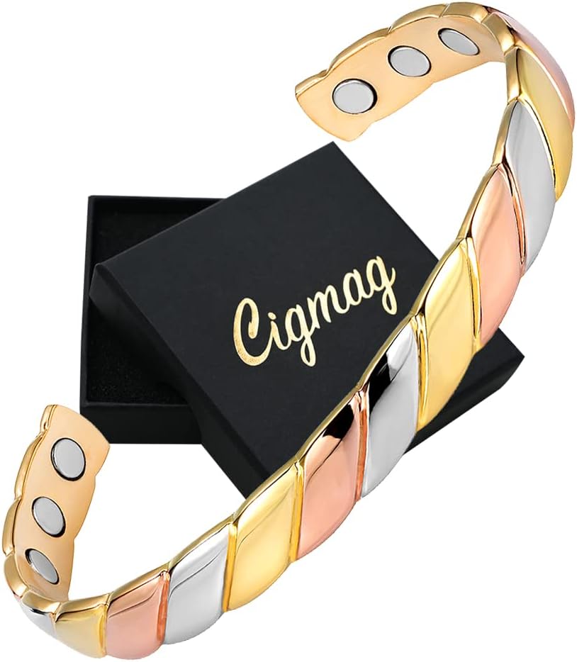 Cigmag Lymphatic Drainage Copper Magnetic Bracelet for Women, 99% Solid ...