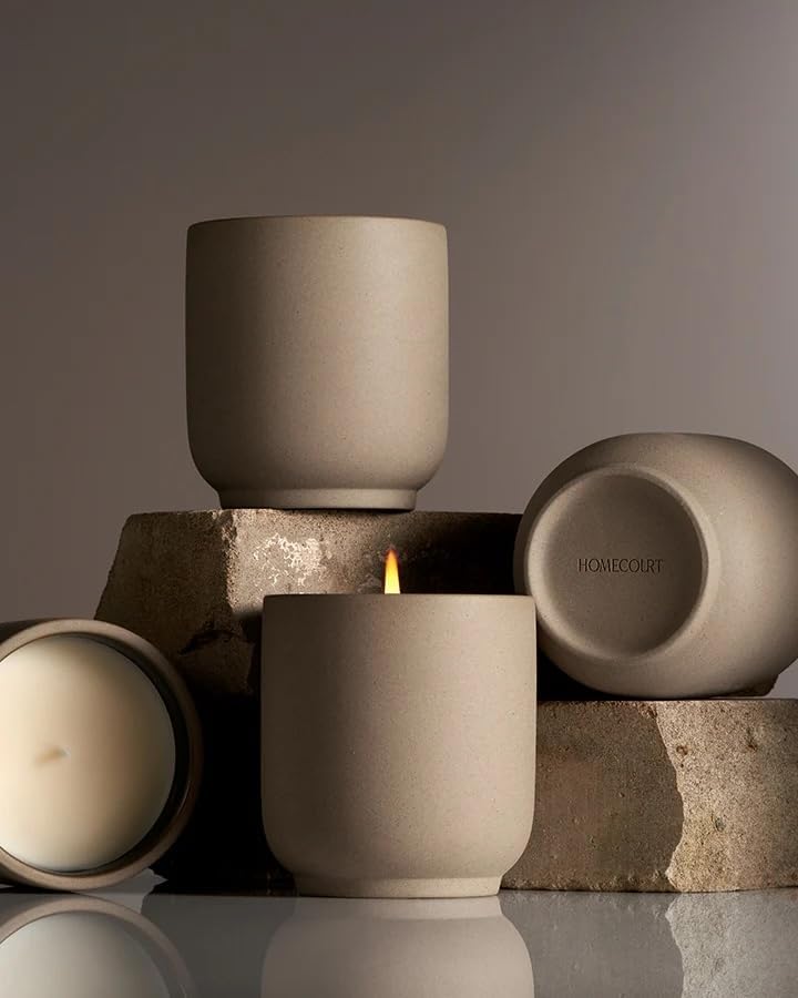 Amazon.com: Homecourt Luxury Scented Candle Bundle, 60-Hour Burn Time ...