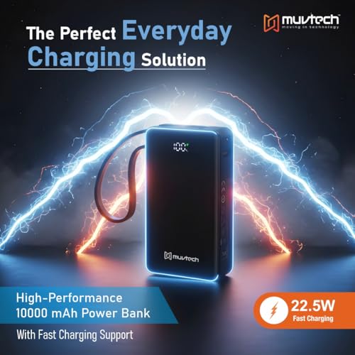 Muvtech Mini Mate Powerbank with in-Build Type C Cable & Laptop ...