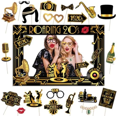 Amazon.com: Roaring 1920's Party Photo Booth Props 42pcs, Twenties Jazz ...