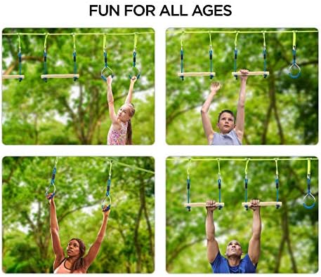 Flybold Obstacle Course For Kids | Ninja Warrior Slackline Kit With 8 ...