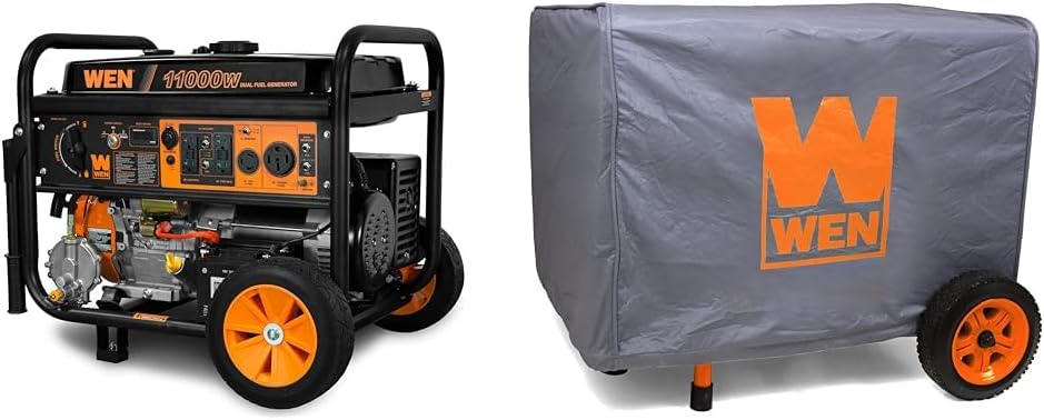Amazon.com : WEN 11,000-Watt Dual Fuel Generator Bundle with Wheel Kit ...