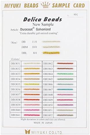 Inconnu Sample Card Miyuki Delica 11/0 - Duracoat Galvanized : Amazon ...