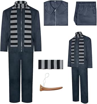 Amazon.com: Men Gru Cosplay Costume Gru Black Uniform Movie Scarf Gru ...