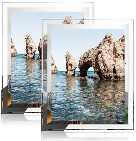 Amazon.com: Flocey 8x10 Picture Frame Set of 2, Glass Photo Frames 8 x ...