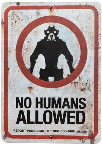 Amazon.co.jp: WETA Workshop - District 9 No Humans Allowed Tin Sign ...